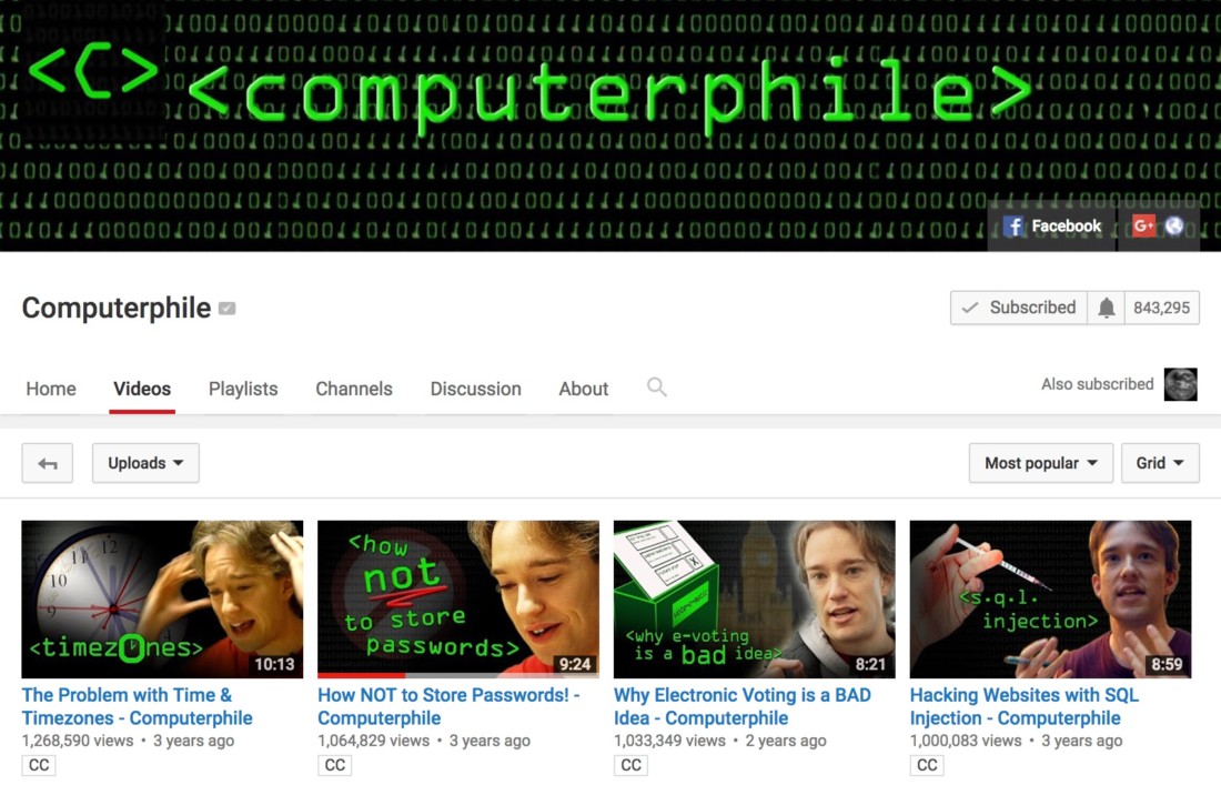 YouTube Channel: Computerphile – CRASH Space