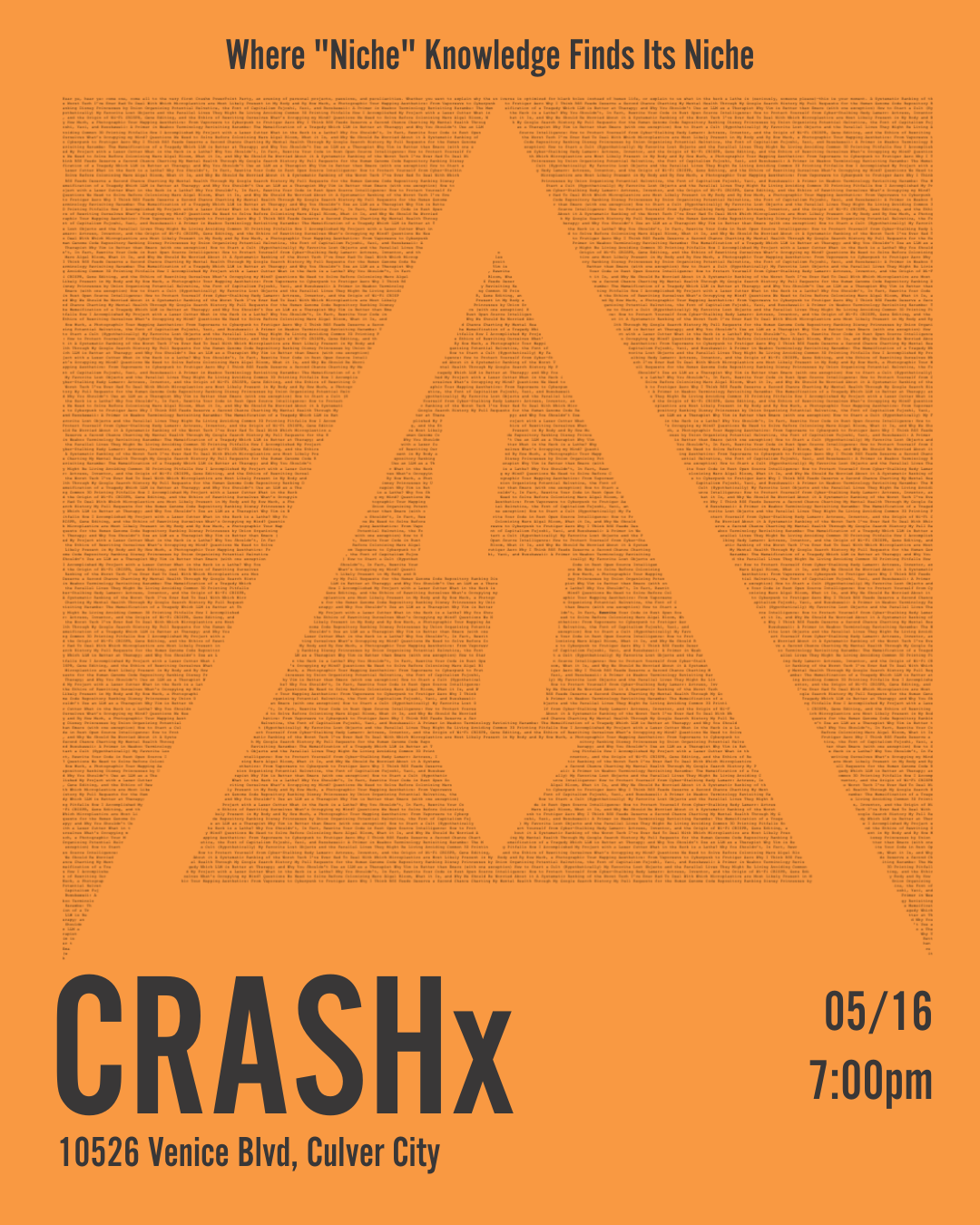 CRASHx Spring 2025 : CRASH Space